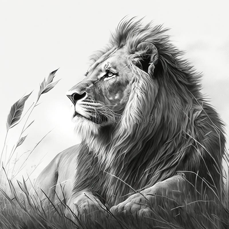 Lion Pencil Drawing