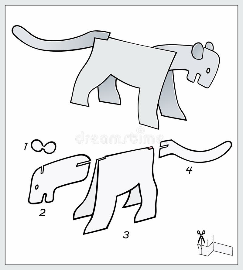 Lion from Pieces of Paper. Vector Illustration Stock Vector ...