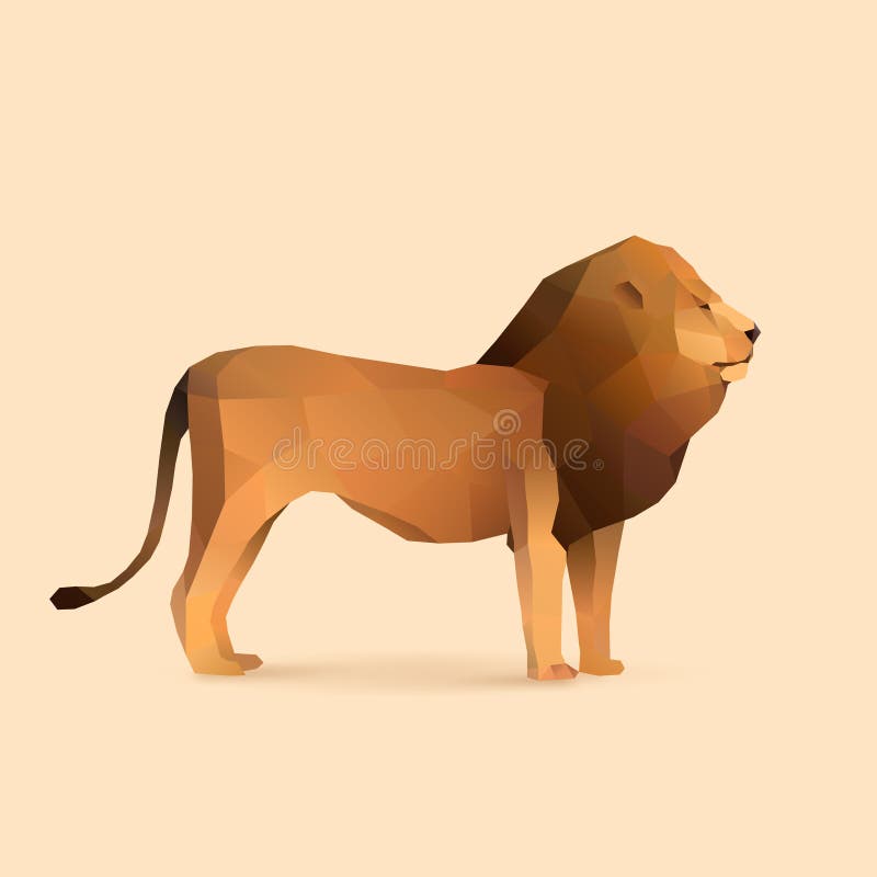 Lion stock vector. Illustration of triangle, graphic - 67983805