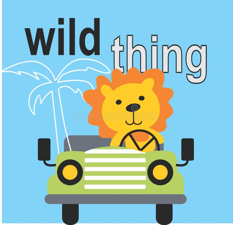 Lion Ride Wild Thing Print Vector Art Stock Vector - Illustration of ...