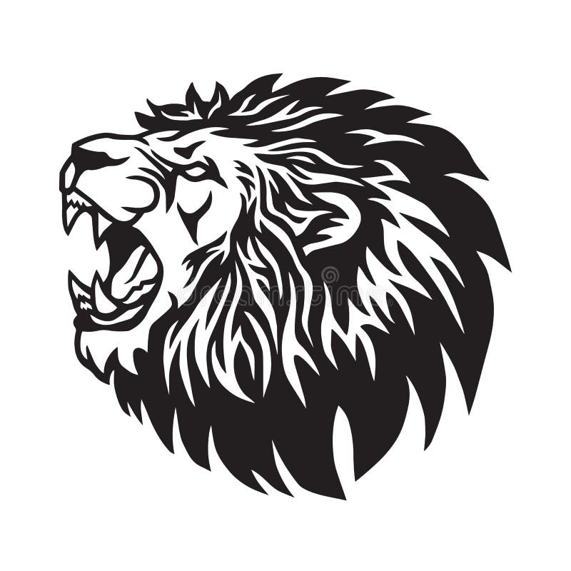 Lion Roaring Logo Mascot Vector Design Illustration Stock Vector ...