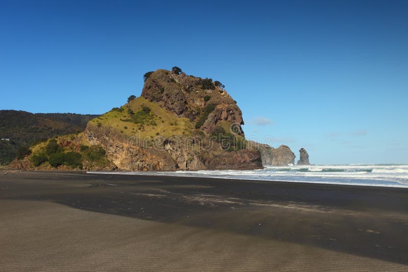 Lion Rock Piha stock photo. Image of oceania, piha, landscape - 57292850