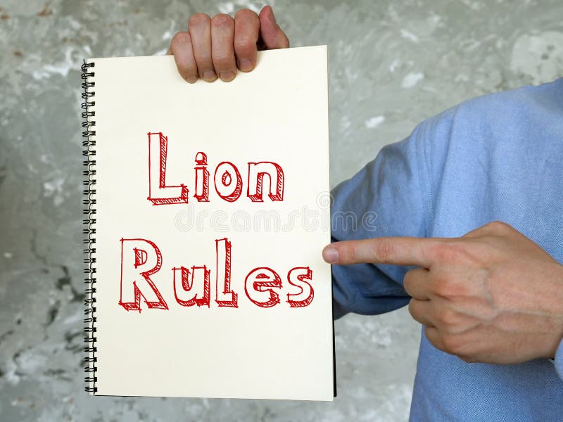Lion Rules Phrase on the Piece of Paper Stock Image - Image of email ...