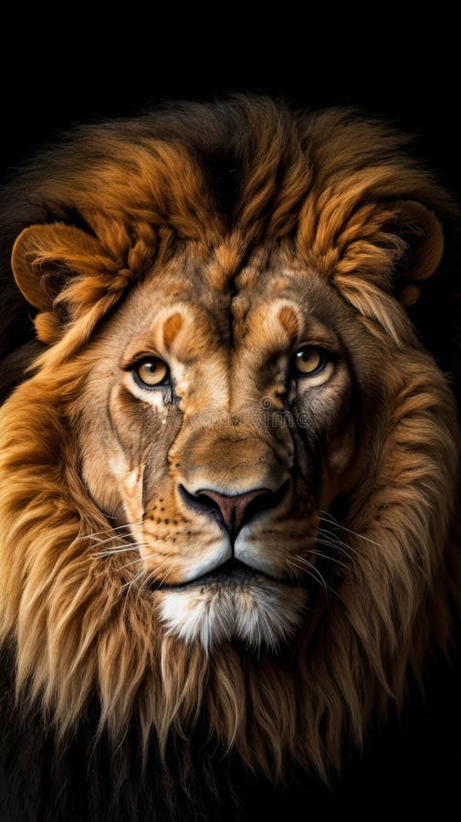 Lion S Face with Brown and Tan Fur and One Eye Open. Generative AI ...