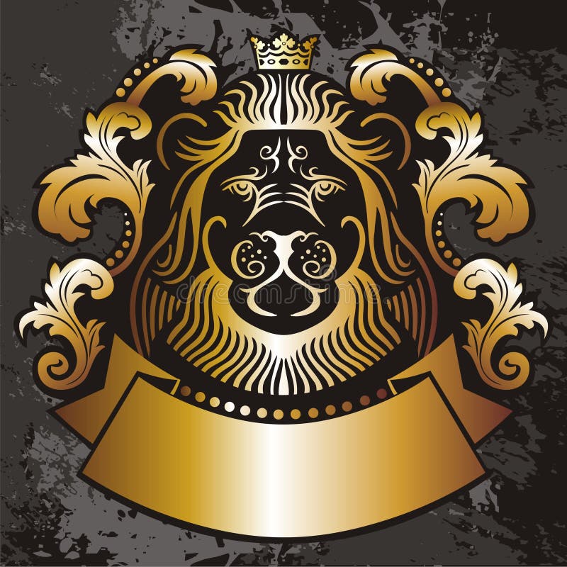 Lion s Head banner stock illustration. Illustration of banner - 3318481