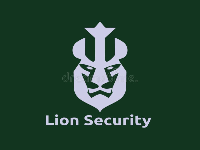 Lion Security Logo Design Vector Illustration. Stock Vector ...