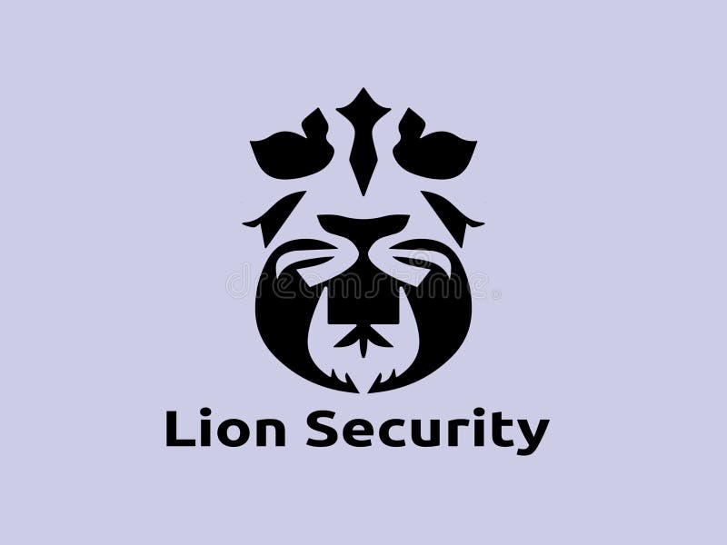 Lion security logo design stock vector. Illustration of vectors - 304757987