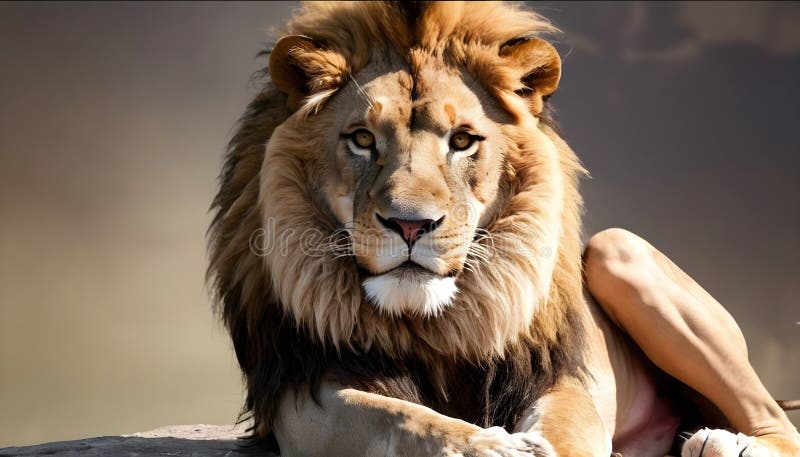 Lion Setting in Solid Ground Stock Photo - Image of molten, lion: 308009840