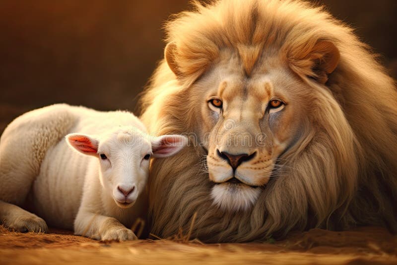 Lion and sheep stock photo. Image of safari, peace, africa - 310348700