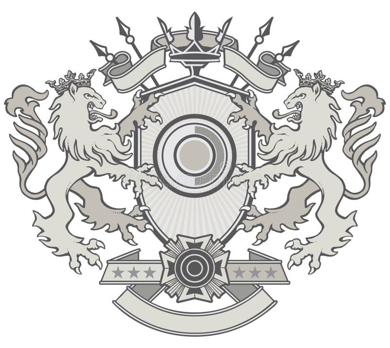 Crest Lions Shield Stock Illustrations – 339 Crest Lions Shield Stock ...