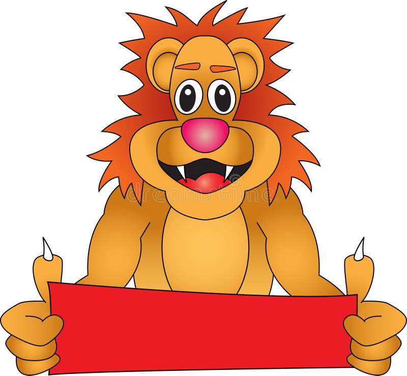 Lion with Sign stock vector. Illustration of vector, predator - 9974120