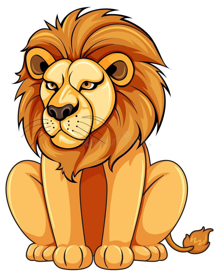 Lion sitting on the ground stock vector. Illustration of lion - 274852961