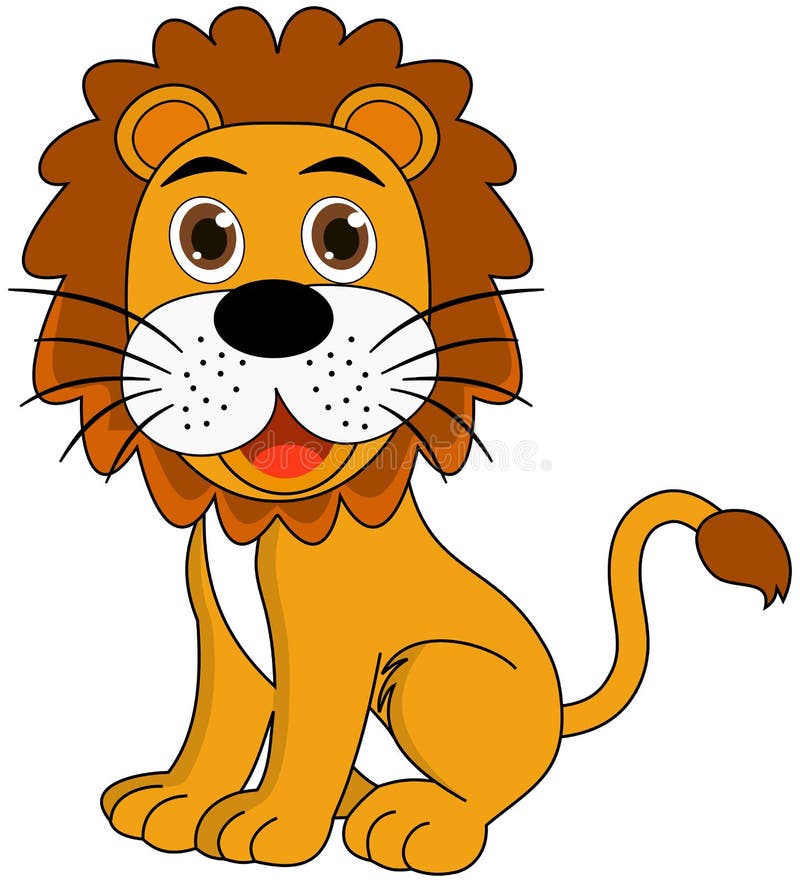 A lion sitting in profile stock illustration. Illustration of blond ...