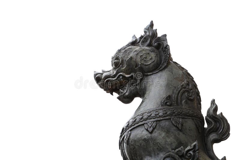 Statue of Singha Barong Winged Lion Spirit Griffin. Mythical Creature ...