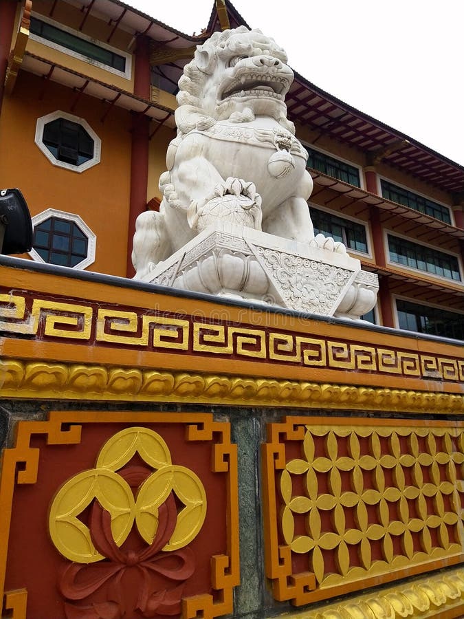 Lion statue in the temple stock photo. Image of buddha - 209074814