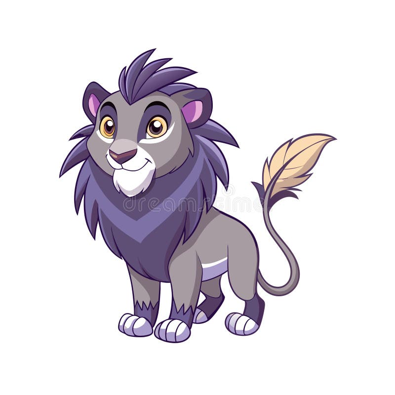 Lion in Steady Reading Mode Illustration Stock Image - Illustration of ...