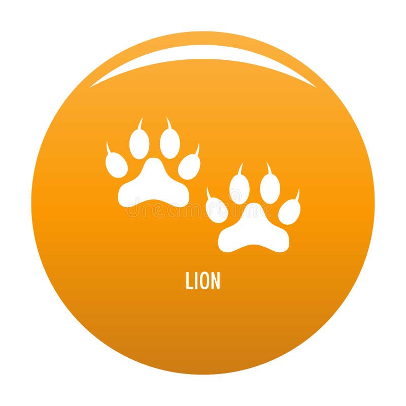 Lion Step Icon Vector Orange Stock Vector - Illustration of sign ...
