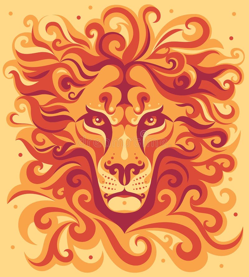 Set Of Stylized Lions In Black Stock Illustration - Illustration of ...