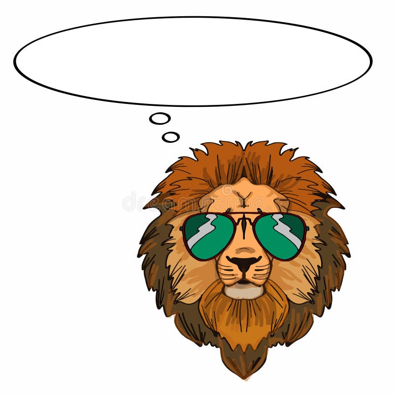 Lion Thinking stock vector. Illustration of inspiration - 13026700