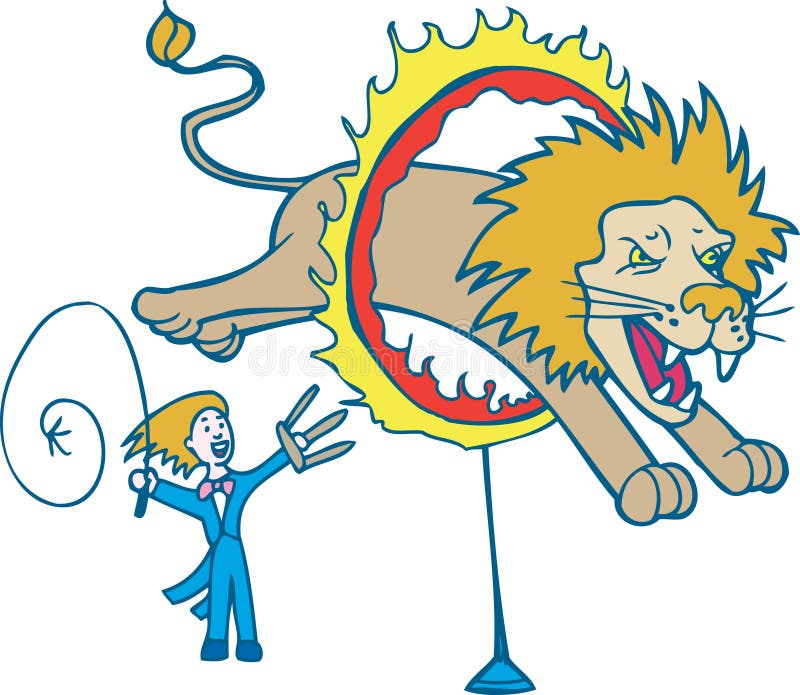 Lion Tamer stock vector. Illustration of tamed, taming - 9383144