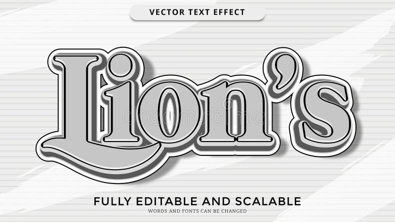 Lion Text Effect Editable Eps File Stock Vector - Illustration of logo ...