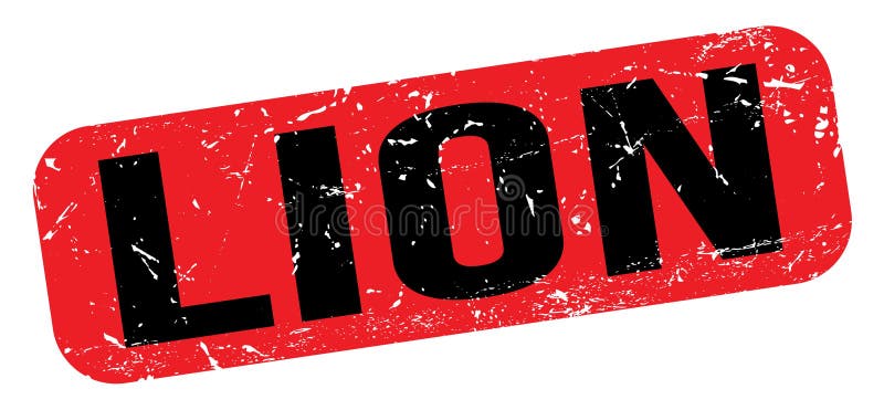 LION Text on Red-black Grungy Stamp Sign Stock Illustration ...