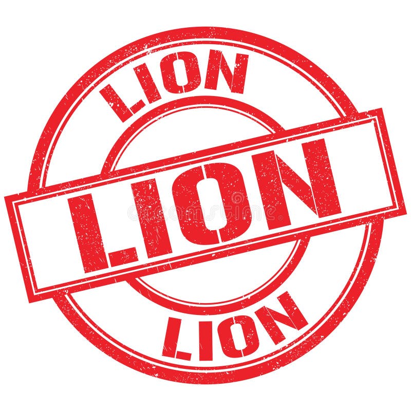 LION Text Written on Red Stamp Sign Stock Illustration - Illustration ...