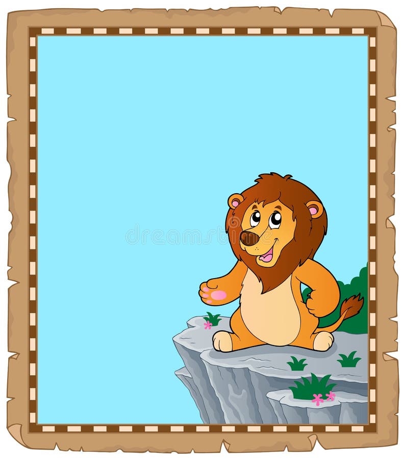 Lion theme parchment 2 stock vector. Illustration of composition ...