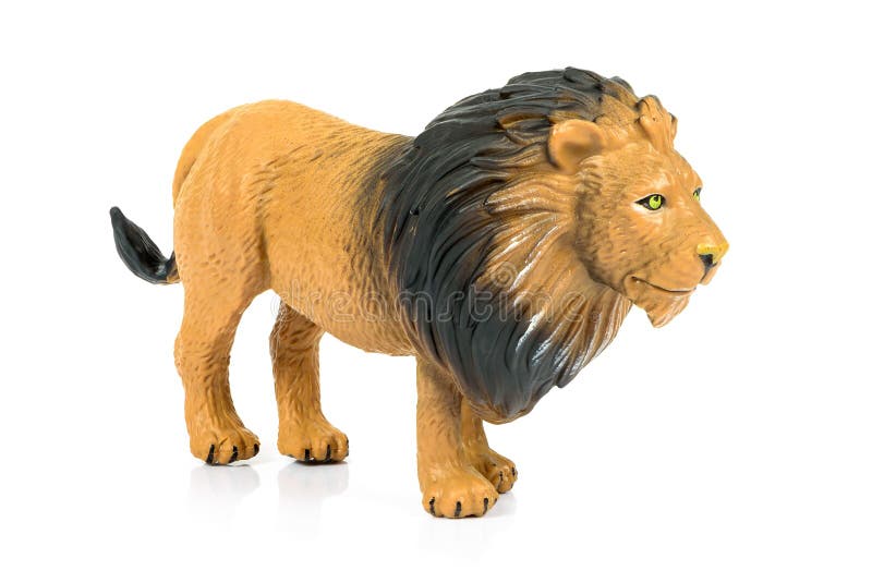 Lion Toy Figure on White Background Stock Image - Image of africa, play ...