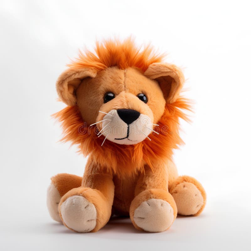 Lion Toy Isolated on White Background, Soft Toy for Kids. Stock ...