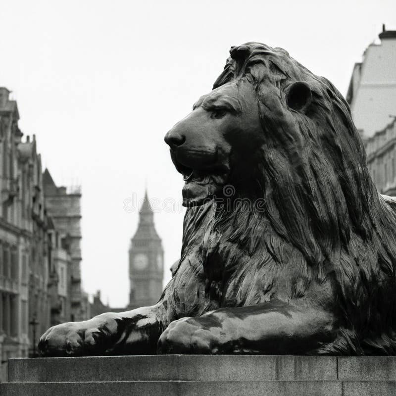 Lion at Trafalgar Square editorial photography. Image of mane - 21095522