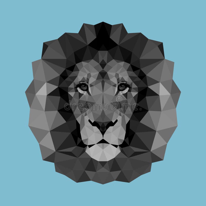 Lion from Triangles. Grayscale. Vector Illustrtion. Eps10 Stock Vector ...