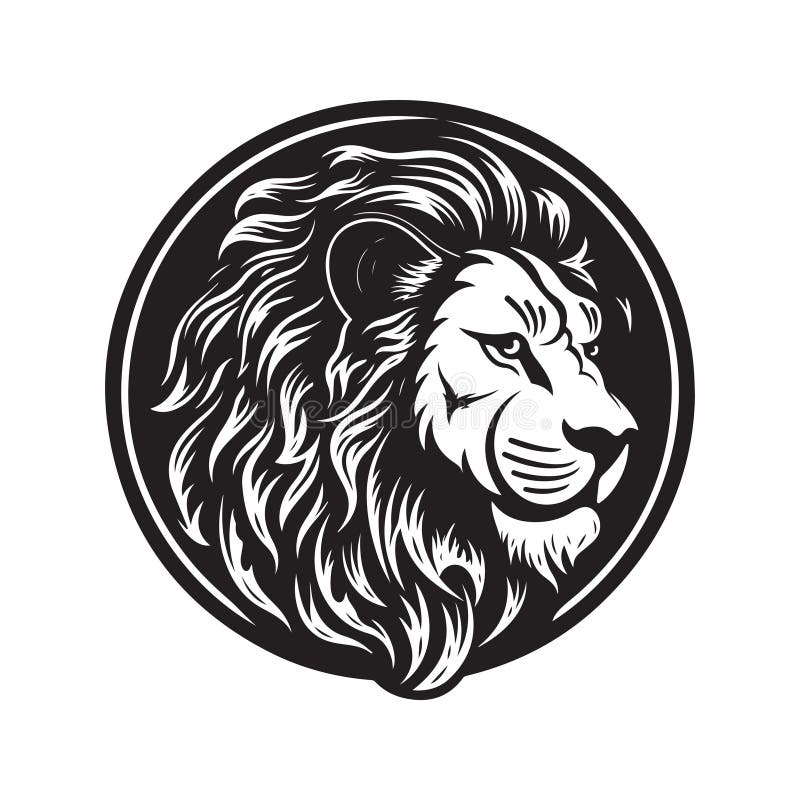 Lion, Vector Concept Digital Art, Hand Drawn Illustration Stock ...