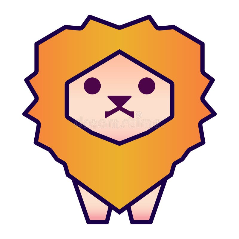 Lion Vector Illustration. Logo Cute Lion Icon Stock Vector ...