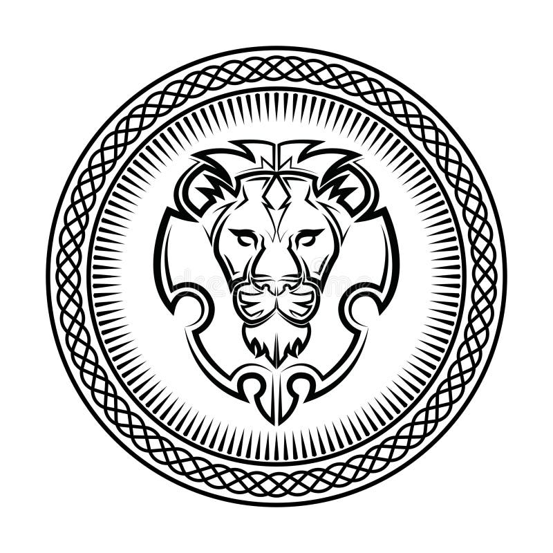 Lion vintage logo line art stock illustration. Illustration of design ...