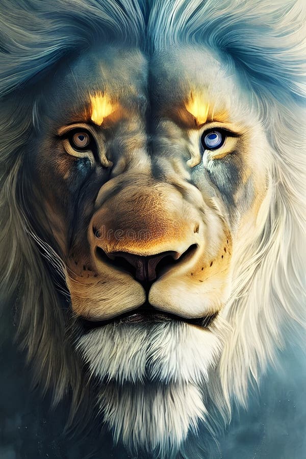 The Lion: Visualizing Courage and Grace in Drawing Stock Illustration ...