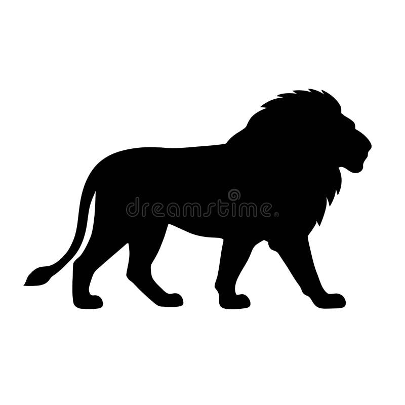 Lion Walking Silhouette Representation Stock Illustrations – 11 Lion Walking Silhouette ...