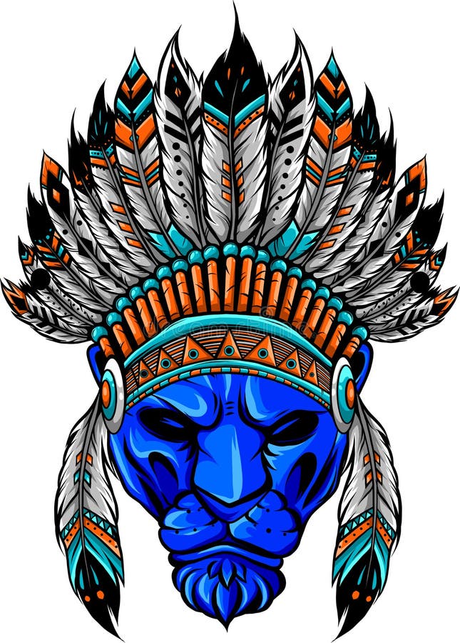 Native American Lion Stock Illustrations – 141 Native American Lion ...