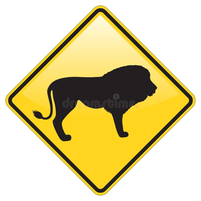 Lion Sign Warning Stock Illustrations – 136 Lion Sign Warning Stock ...