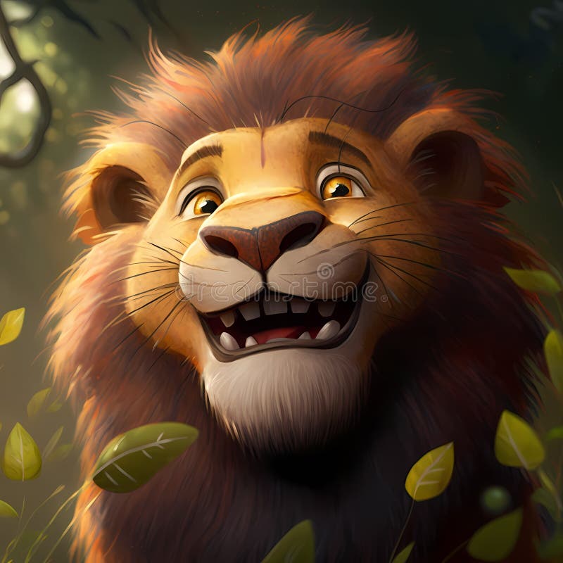 Lion in the zoo lion stock illustration. Illustration of majestic ...