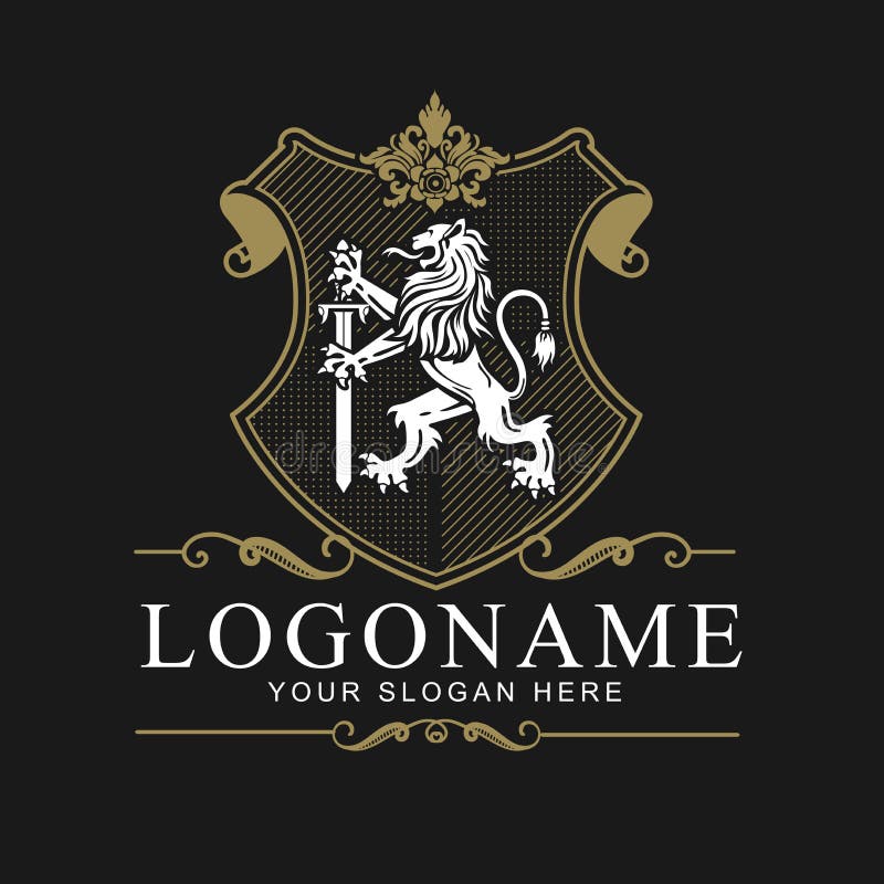 Lion Crest 1 stock vector. Illustration of banner, laurel - 24850136