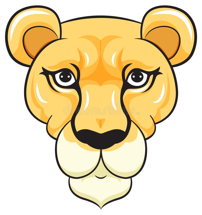 Lioness Face in Cartoon Style Stock Vector - Illustration of design ...