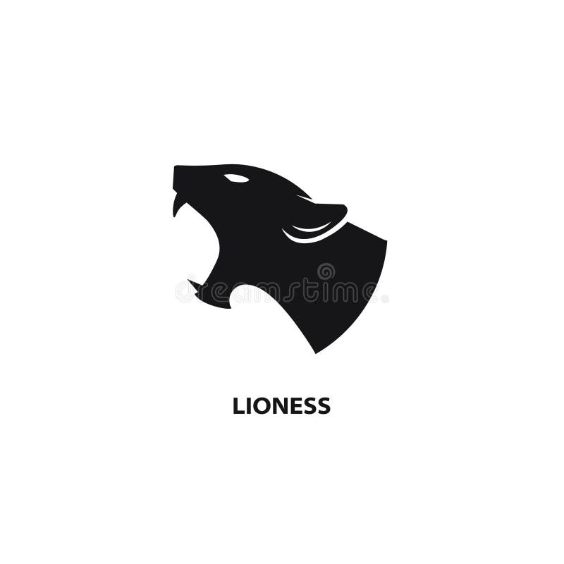 Lioness head black icon. stock vector. Illustration of abstract - 129077425