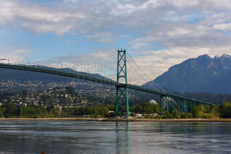 Lions Gate Bridge Vancouver Stock Image - Image of suspension ...
