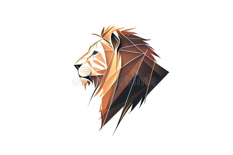 Lions Head Constructed from Geometric Shapes Stock Illustration ...