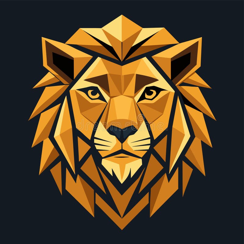 A Lions Head Created Using Geometric Triangles, Showcasing a Unique and ...