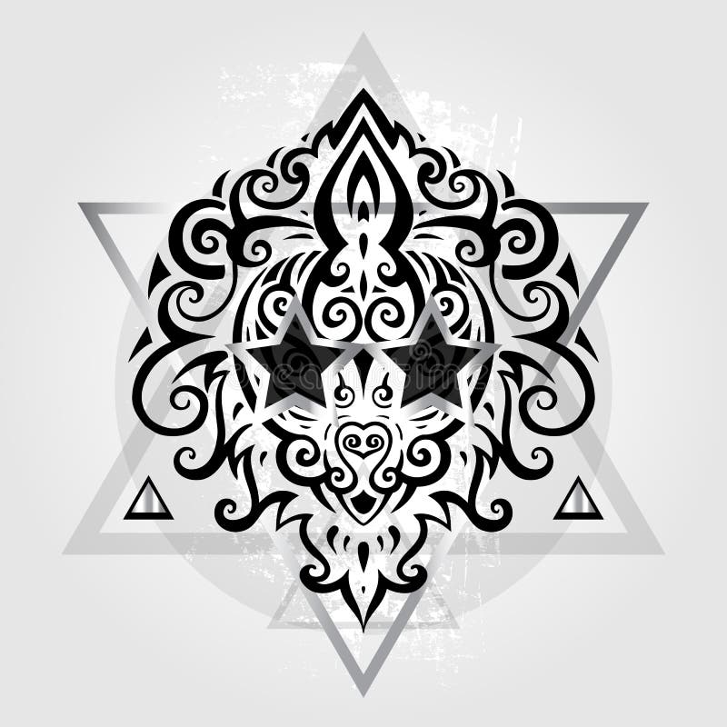 Lions head. Tribal pattern stock vector. Illustration of head - 58561521