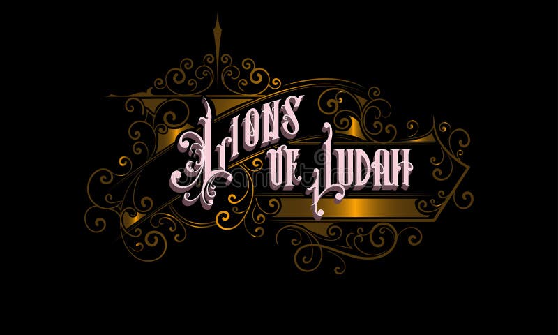 LIONS of JUDAH Lettering Custom Style Design Stock Illustration ...