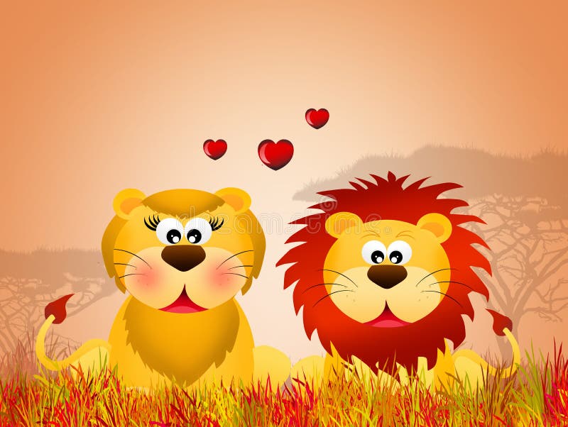 Lions love stock image. Image of flirt, lion, care, mating - 45279181