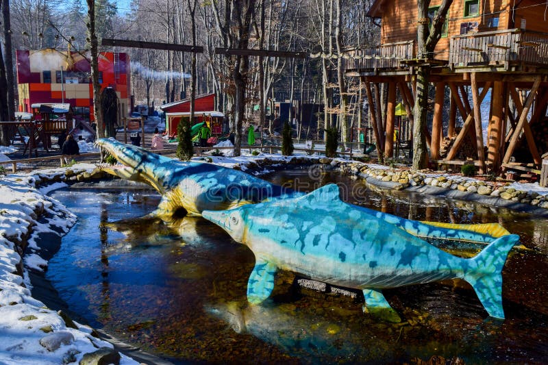 Liopleurodon in the park editorial stock photo. Image of landmark ...
